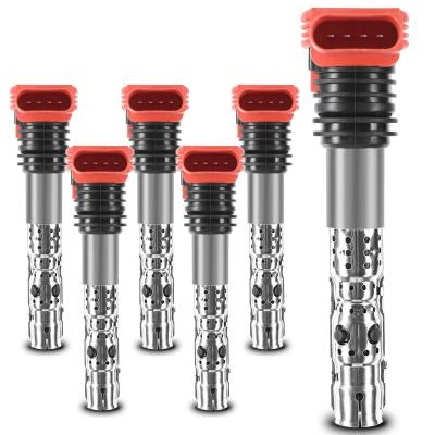 China 6x Ignition Coils with 4 Pins for Audi A4 A4 Quattro 02-05 A6 A6 Quattro 02-04 for sale