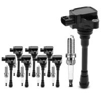 China 8x Black Ignition Coil & IRIDIUM Spark Plug Kits for Nissan NV2500 NV3500 TITAN for sale