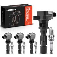 China 4x Black Ignition Coil & IRIDIUM Spark Plug Kits for Mazda 3 2010-2013 2.3L for sale