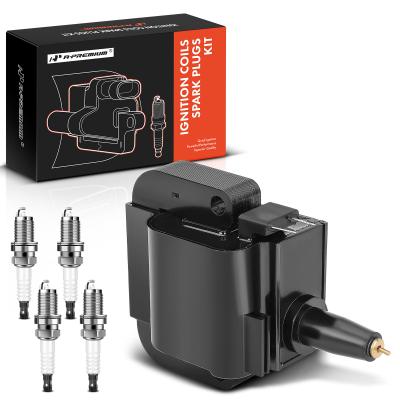 China 1x Black Ignition Coil & 4x IRIDIUM Spark Plug Kits for Honda Accord 96-02 Acura for sale
