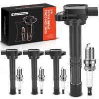 China 4x Black Ignition Coil & IRIDIUM Spark Plug Kits for Acura TSX 2004-2008 L4 2.4L for sale