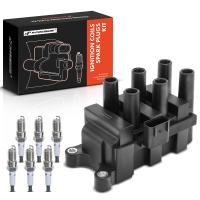 China 1x Black Ignition Coil & 6x IRIDIUM Spark Plug Kits for Ford Taurus 01-06 Mazda for sale