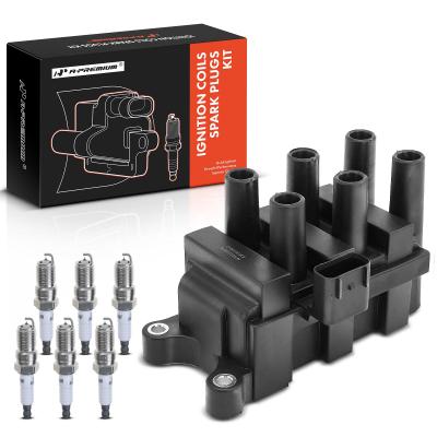China 1x Black Ignition Coil & 6x IRIDIUM Spark Plug Kits for Ford Taurus 01-06 Mazda for sale