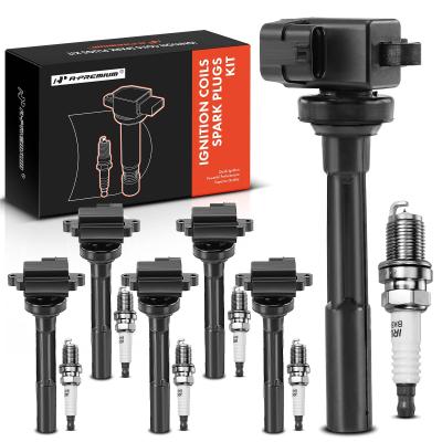 China 6x Black Ignition Coil & IRIDIUM Spark Plug Kits for Acura SLX Honda Isuzu 3.2L for sale