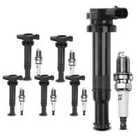 China 6x Black Ignition Coil & IRIDIUM Spark Plug Kits for Hyundai Santa Fe 2.7L Kia for sale