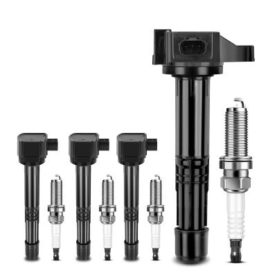 China 4x Black Ignition Coil & IRIDIUM Spark Plug Kits for Honda Accord Acura ILX for sale