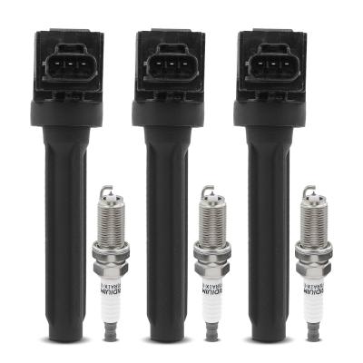 China 3x Black Ignition Coil & IRIDIUM Spark Plug Kits for Mitsubishi Mirage 2014-2015 1.2L for sale