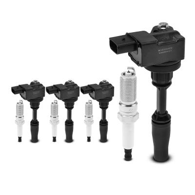 China 4x Black Ignition Coil & IRIDIUM Spark Plug Kits for Chevy Camaro Malibu Cadillac for sale
