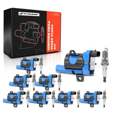 China 8x Blue Ignition Coil & IRIDIUM Spark Plug Kits for Chevrolet GMC Cadillac for sale