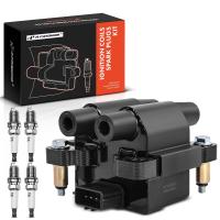 China 1x Black Ignition Coil & 4x IRIDIUM Spark Plug Kits for Subaru Forester Saab 2.5L for sale