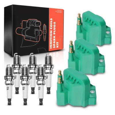 China 3x Green Ignition Coil & IRIDIUM Spark Plug Kits for Buick Allure 05-08 Chevy for sale