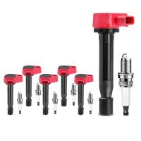 China 6x Red Ignition Coil & IRIDIUM Spark Plug Kits for Honda Odyssey 1999-2004 Acura for sale