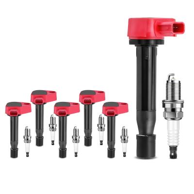 China 6x Red Ignition Coil & IRIDIUM Spark Plug Kits for Honda Odyssey 1999-2004 Acura for sale