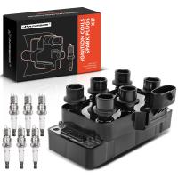 China 1x Black Ignition Coil & 6x IRIDIUM Spark Plug Kits for Ford Taurus 96-00 Mazda for sale