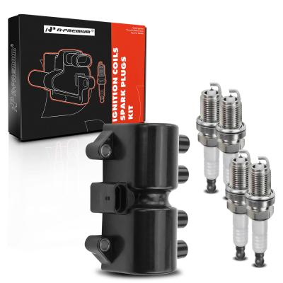 China 1x Black Ignition Coil & 4x IRIDIUM Spark Plug Kit for Chevrolet Pontiac Suzuki for sale