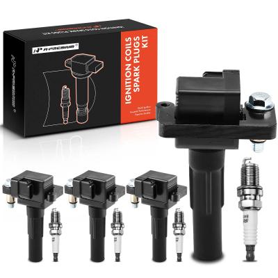 China 4x Black Ignition Coil & IRIDIUM Spark Plug Kits for Subaru Impreza 02-03 H4 2.0L for sale
