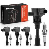 China 4x Black Ignition Coil & IRIDIUM Spark Plug Kits for Mazda 5 2006-2007 2.3L for sale