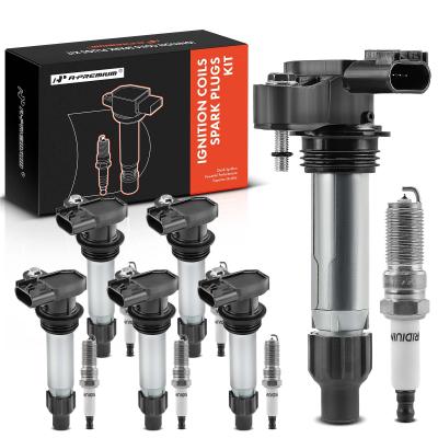 China 6x Black Ignition Coil & IRIDIUM Spark Plug Kits for Cadillac ATS CTS SRX Buick for sale