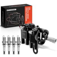China 1x Black Ignition Coil & 4x IRIDIUM Spark Plug Kits for Hyundai Elantra Kia 2.0L for sale
