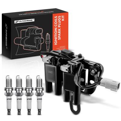 China 1x Black Ignition Coil & 4x IRIDIUM Spark Plug Kits for Hyundai Elantra Kia 2.0L for sale