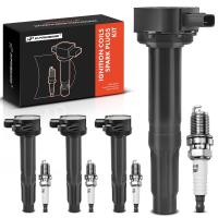 China 4x Black Ignition Coil & IRIDIUM Spark Plug Kits for Subaru Legacy 10-12 2.5L for sale
