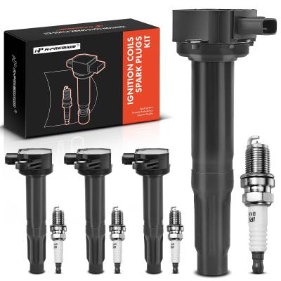 China 4x Black Ignition Coil & IRIDIUM Spark Plug Kits for Subaru Legacy 10-12 2.5L for sale