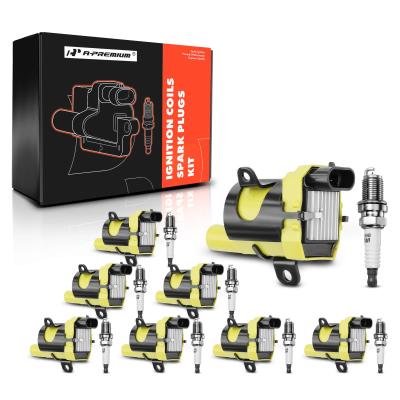 China 8x Yellow Ignition Coil & IRIDIUM Spark Plug Kits for Chevy GMC Cadillac Buick for sale