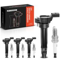 China 4x Black Ignition Coil & IRIDIUM Spark Plug Kits for Chevrolet Spark 13-15 1.2L for sale