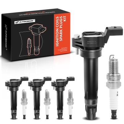 China 4x Black Ignition Coil & IRIDIUM Spark Plug Kits for Chevrolet Spark 13-15 1.2L for sale