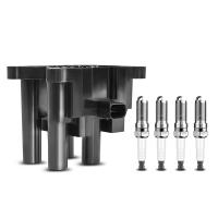 China 1x Black Ignition Coil & 4x IRIDIUM Spark Plug Kit for Ford Fiesta 2011 2013-2019 for sale