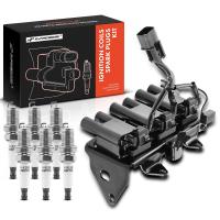 China 1x Black Ignition Coil & 6x IRIDIUM Spark Plug Kits for Kia Sportage 2005-2010 for sale