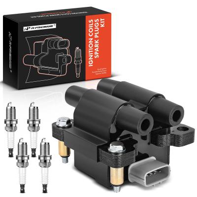 China 1x Black Ignition Coil & 4x IRIDIUM Spark Plug Kits for Subaru Forester 09-10 for sale