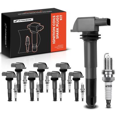 China 8x Black Ignition Coil & IRIDIUM Spark Plug Kits for Porsche Cayenne 03-06 4.5L for sale