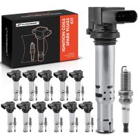 China 12x Black Ignition Coil & IRIDIUM Spark Plug Kits for Audi A8 Quattro 12-16 6.3L for sale