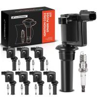 China 8x Black Ignition Coil & IRIDIUM Spark Plug Kits for Ford Taurus 1996-1999 3.4L for sale