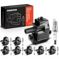 China 8x Black Ignition Coil & IRIDIUM Spark Plug Kits for Chevrolet Camaro Cadillac for sale
