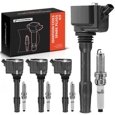 China 4x Black Ignition Coil & IRIDIUM Spark Plug Kits for BMW F22 F30 F32 G22 G30 530i for sale