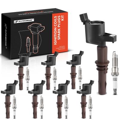 China 8x Black Ignition Coil & IRIDIUM Spark Plug Kits for Ford Expedition 08-14 F-150 for sale