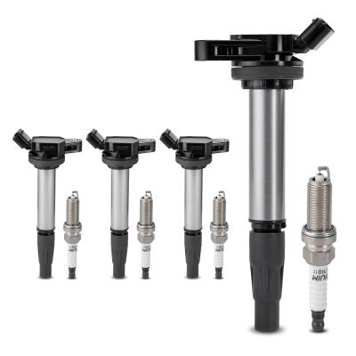 China 4x Black Ignition Coil & Double IRIDIUM Spark Plug Kits for Toyota Corolla Lexus for sale