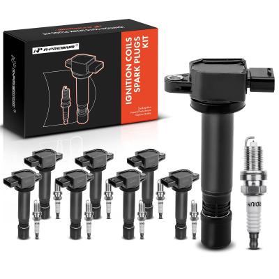 China 8x Black Ignition Coil & IRIDIUM Spark Plug Kits for Volvo S80 07-10 XC90 05-11 for sale