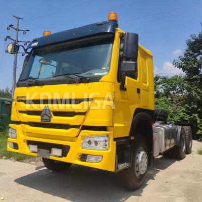 China 6X4 HOWO Flatbed Trailer Tractor Truck for Myanmar Zf Steering and 420HP Housepower for sale