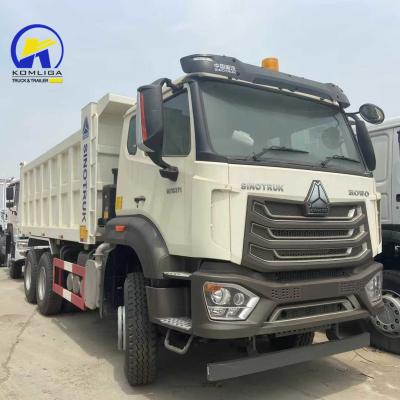 China Sinotruk Hohan 6X4 371HP/375HP 20cbm Hyva Hoist Dump Truck with 300L Fuel Tanker for sale