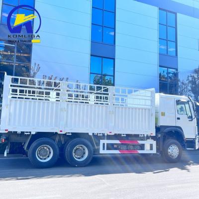 China Transport Used 6X4 4X2 Box Cargo Truck with Ventral Tipper Hydraulic Lifting Used for sale