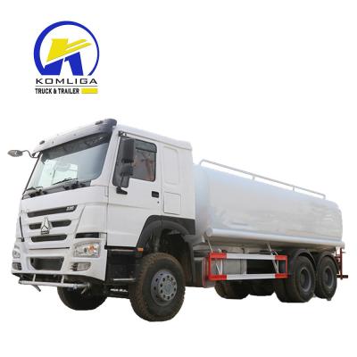 China 371HP 6X4 20000L 25000L Water Tank Truck with Zf8118 Steering and Pto Transmission for sale