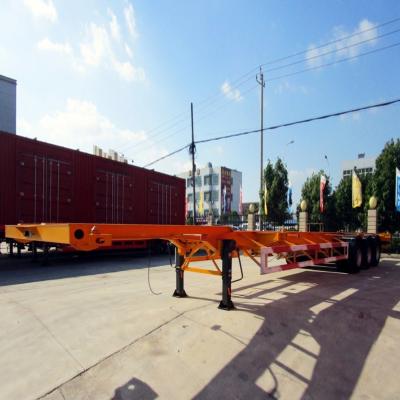 China Light Duty 40foot Shipping Container Tipper Trailer with Wheel Base of 7000-8000mm for sale