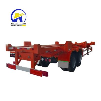 China 30T Load Capacity 2 Axles 20FT 40FT Shipping Skeleton Trailer with 315/80r22.5 Tires for sale