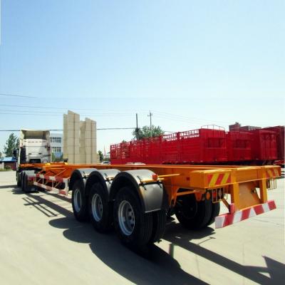 China ABS Anti-lock Braking System 20 FT Double Axle Container Trailer Chassis Semi Trailers for sale