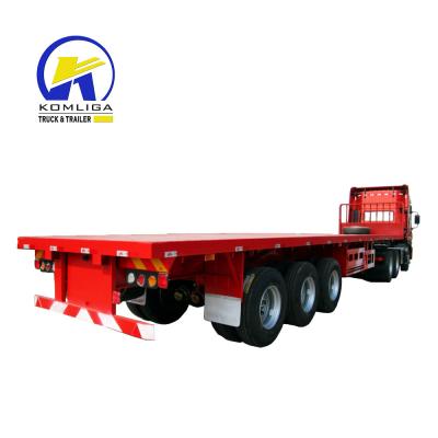 China 50 Ton 3 Axle ABS Optional Semi-Trailer for Heavy Duty Lowboy 40 FT Flatbed Container for sale