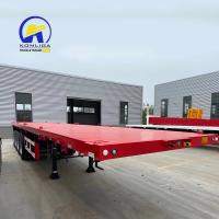 China 12500*2500*1650mm 3 4 Axle 40FT Platform Flatbed Semi Trailer for Container Transport for sale
