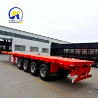 China 3axles 40ton Flatbed Cargo Transportation Container Delivery Semi Trailer Wabco Valve for sale